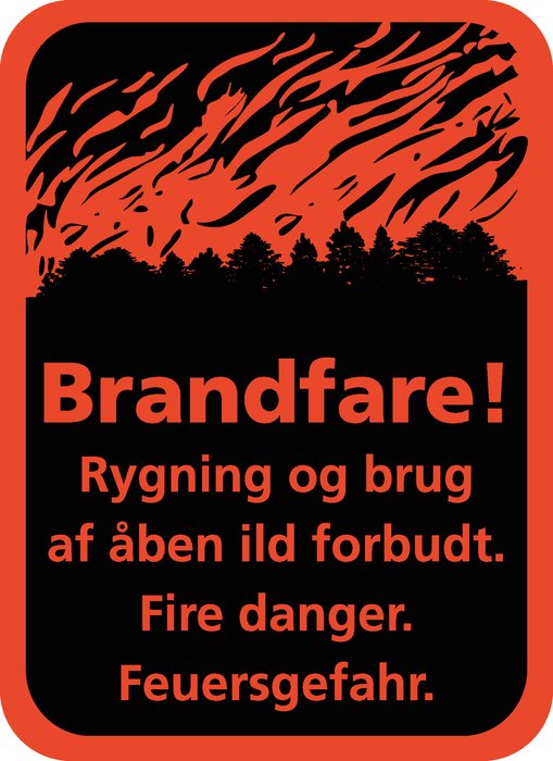 Skilt – Brandfare! | DANSK-SKOVKONTOR.DK